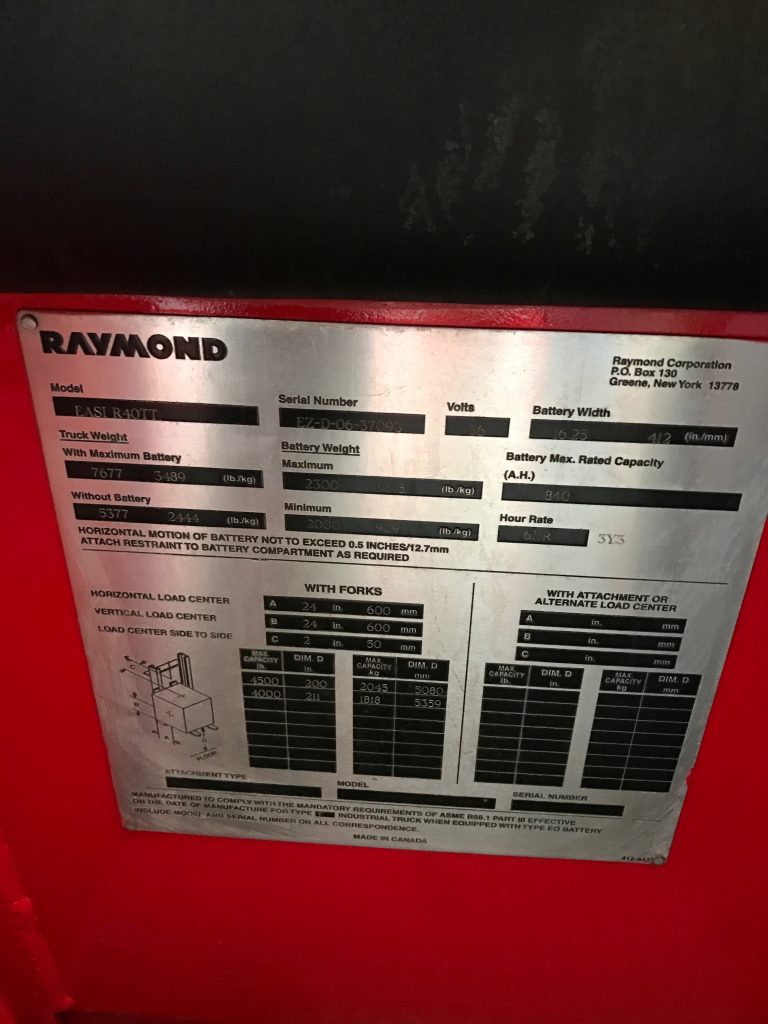 CES #20381 2005 Raymond EASI R40TT Reach Forklift 211