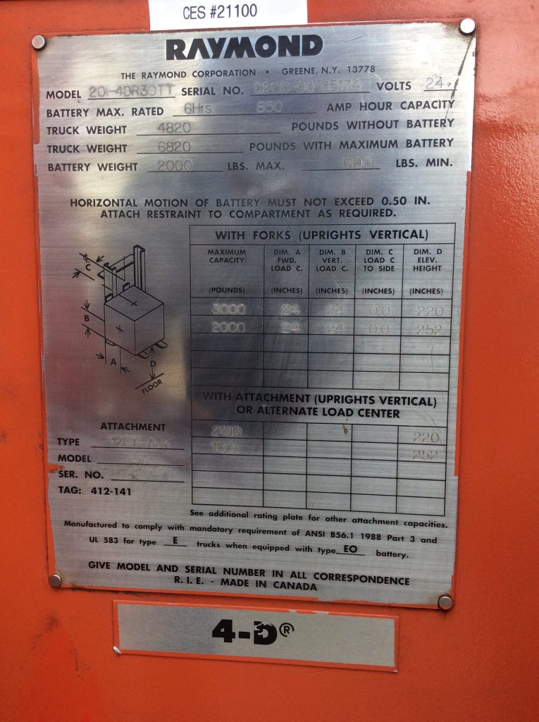 #21100 Raymond 20iDR30TT 4D 4 Directional Forklift - Coronado Equipment ...